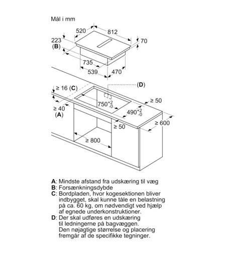 Induktionskogeplade med indbygget emfang 80 cm - Siemens iQ700 - EX877NX68E