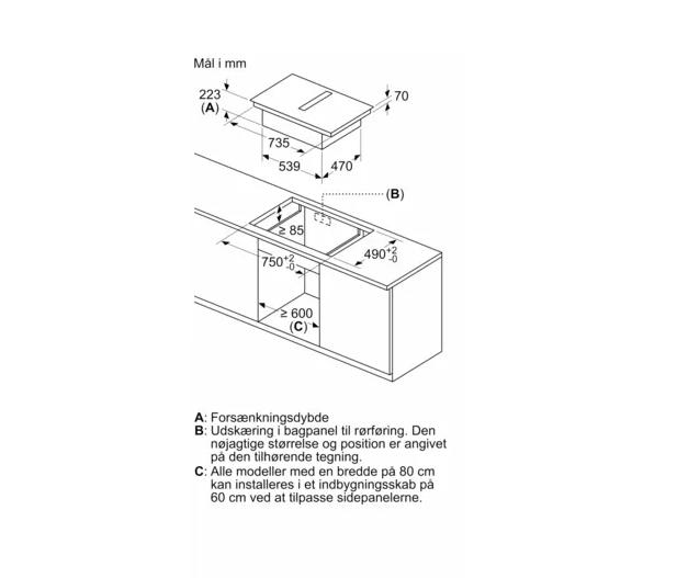 Induktionskogeplade med indbygget emfang 80 cm - Siemens iQ700 - EX877NX68E