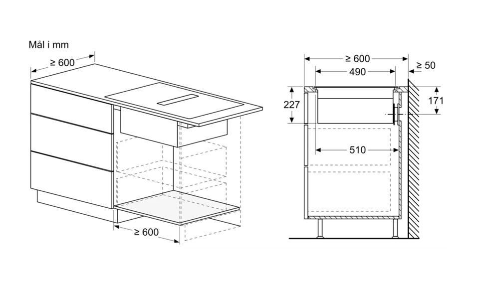 Induktionskogeplade med indbygget emfang 80 cm planmontering - Siemens ...