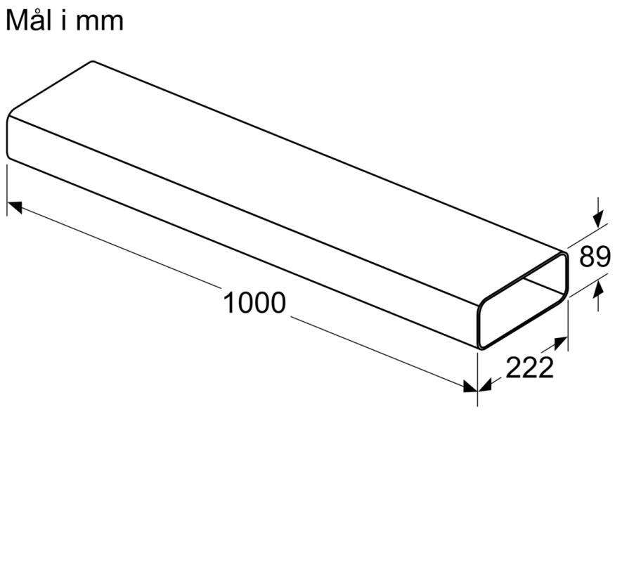 Fladkanal, 1000 mm, Sort - Siemens HZ9VDSM2