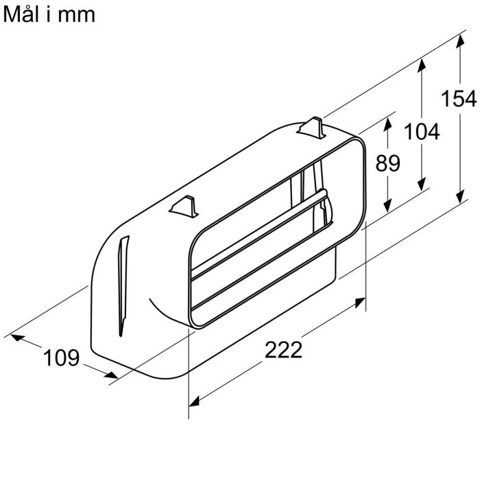 Fladkanal - Bøjning vertikal 90°, M til 65 cm dyb - Siemens HZ9VDSB3